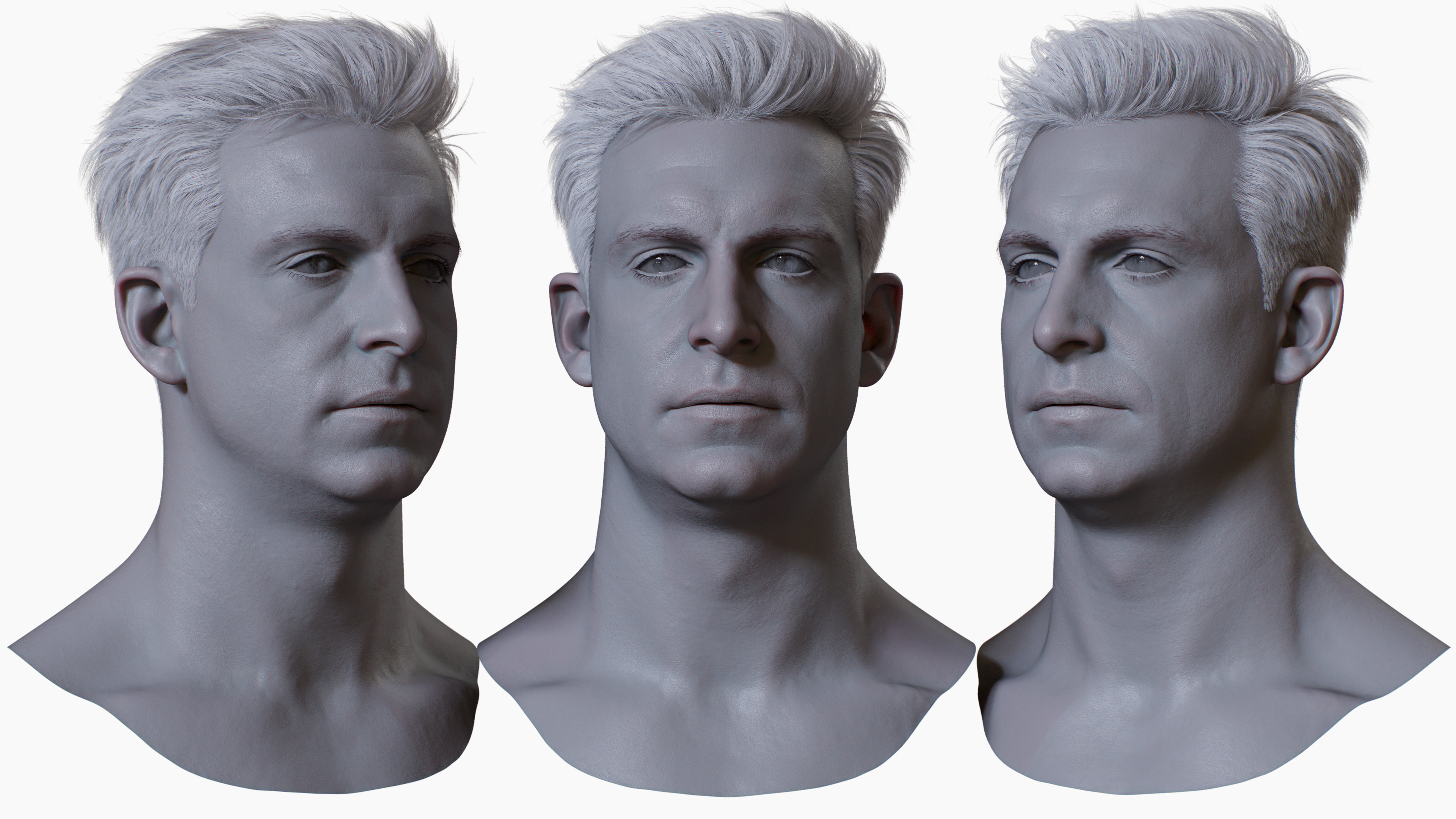 HD Male With Polygon Hair 02